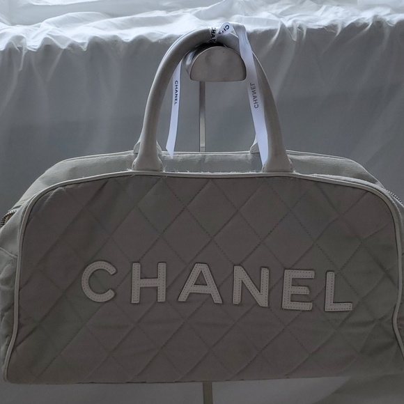 CHANEL | Bags | Auth Chanel Bowling Canvas Tote Tennis Sport | Poshmark